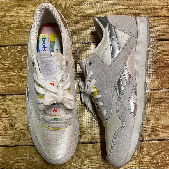 soulcycle | Shoes | Soulcycle X Reebok Classic Sneaker In White Rainbow ...